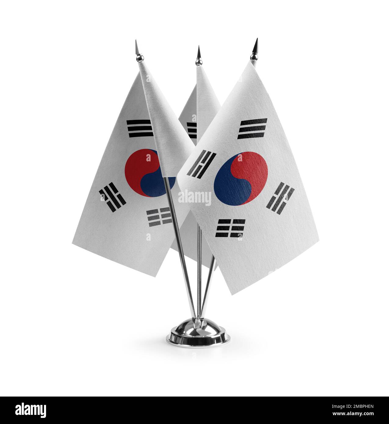Small national flags of the South Korean on a white background Stock ...