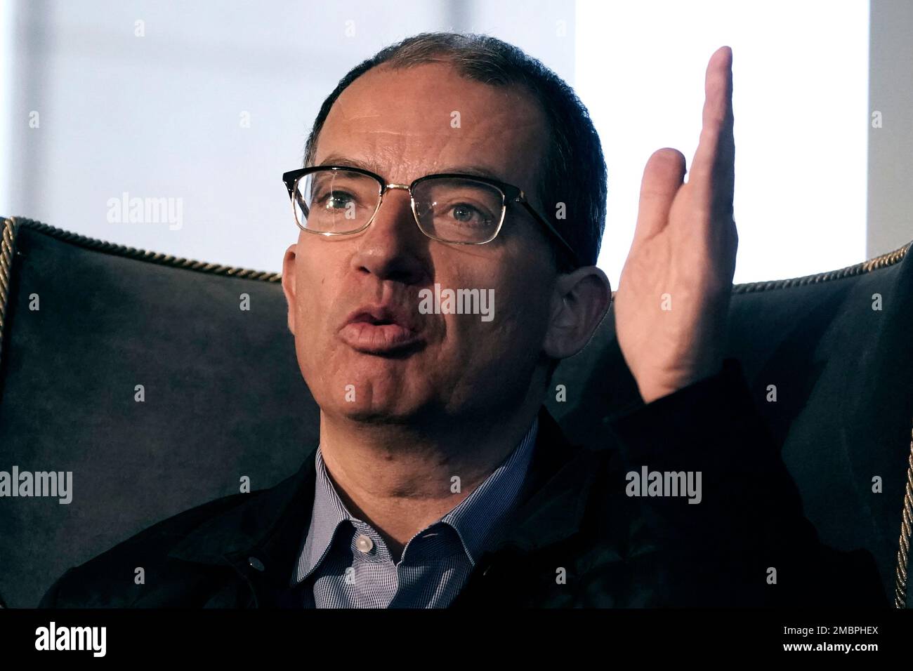 Moderna CEO Stephane Bancel during a gathering of the Boston College ...