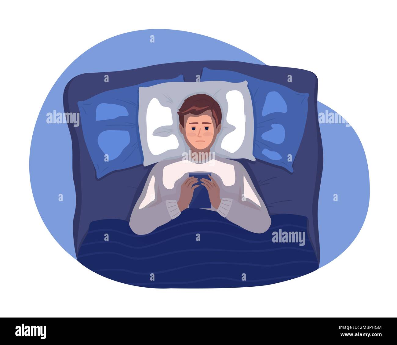 Man phone night bed Stock Vector Images - Alamy