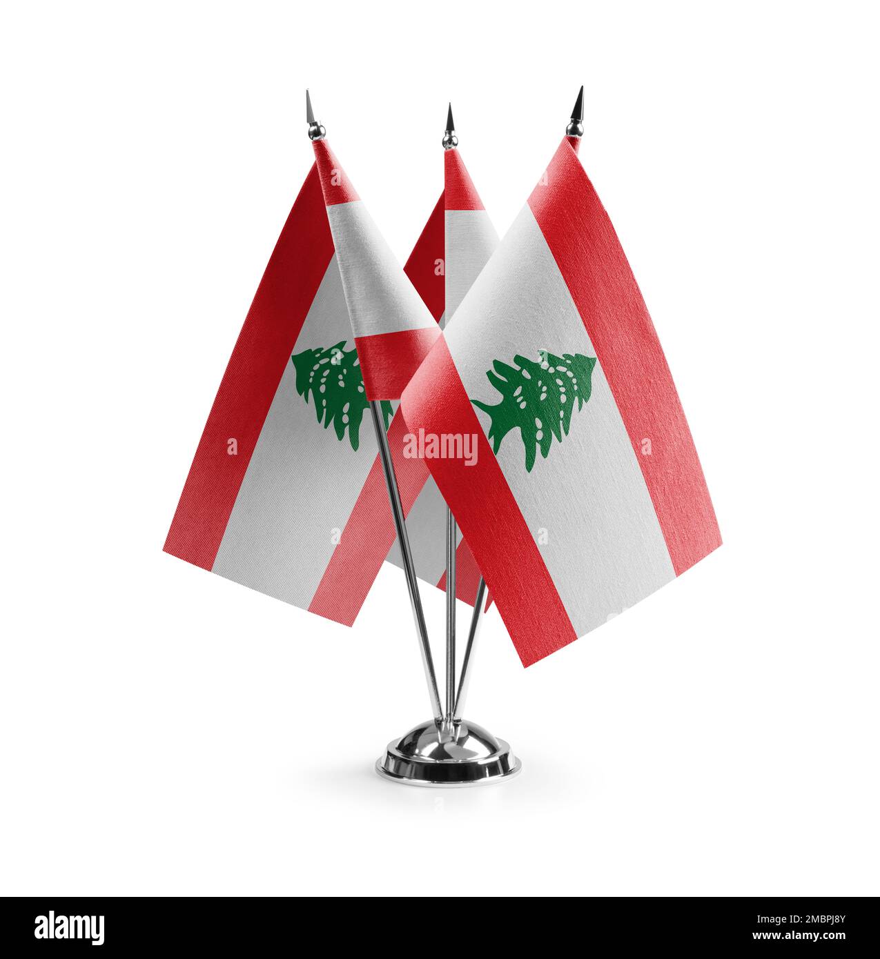 Small national flags of the Lebanon on a white background Stock Photo ...