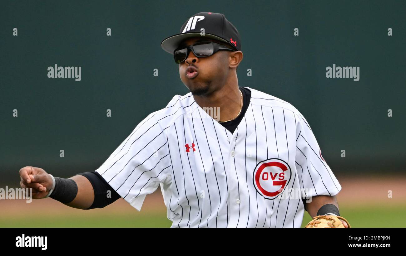 Austin Peay player Knaje Guthrie competes during an NCAA baseball game ...