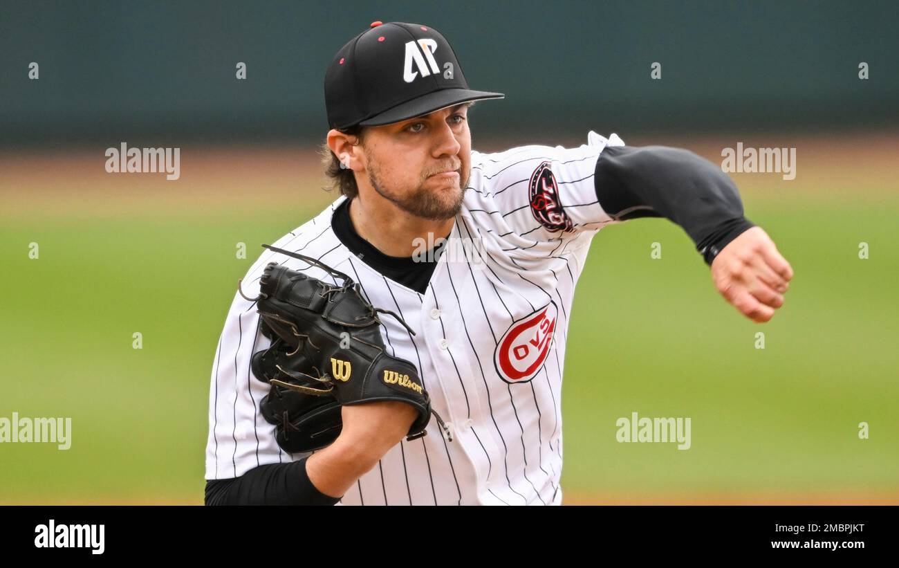 Austin Peay player Harley Gollert competes during an NCAA baseball game ...