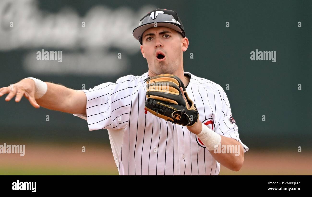 Austin Peay player Cristian Otero competes during an NCAA baseball game ...