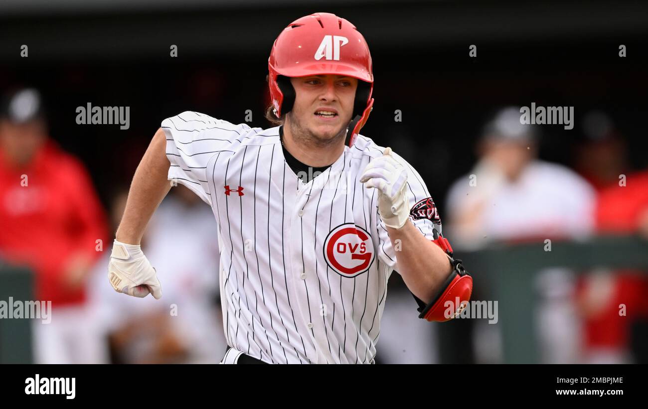 Austin Peay player Jeremy Wagner competes during an NCAA baseball game ...