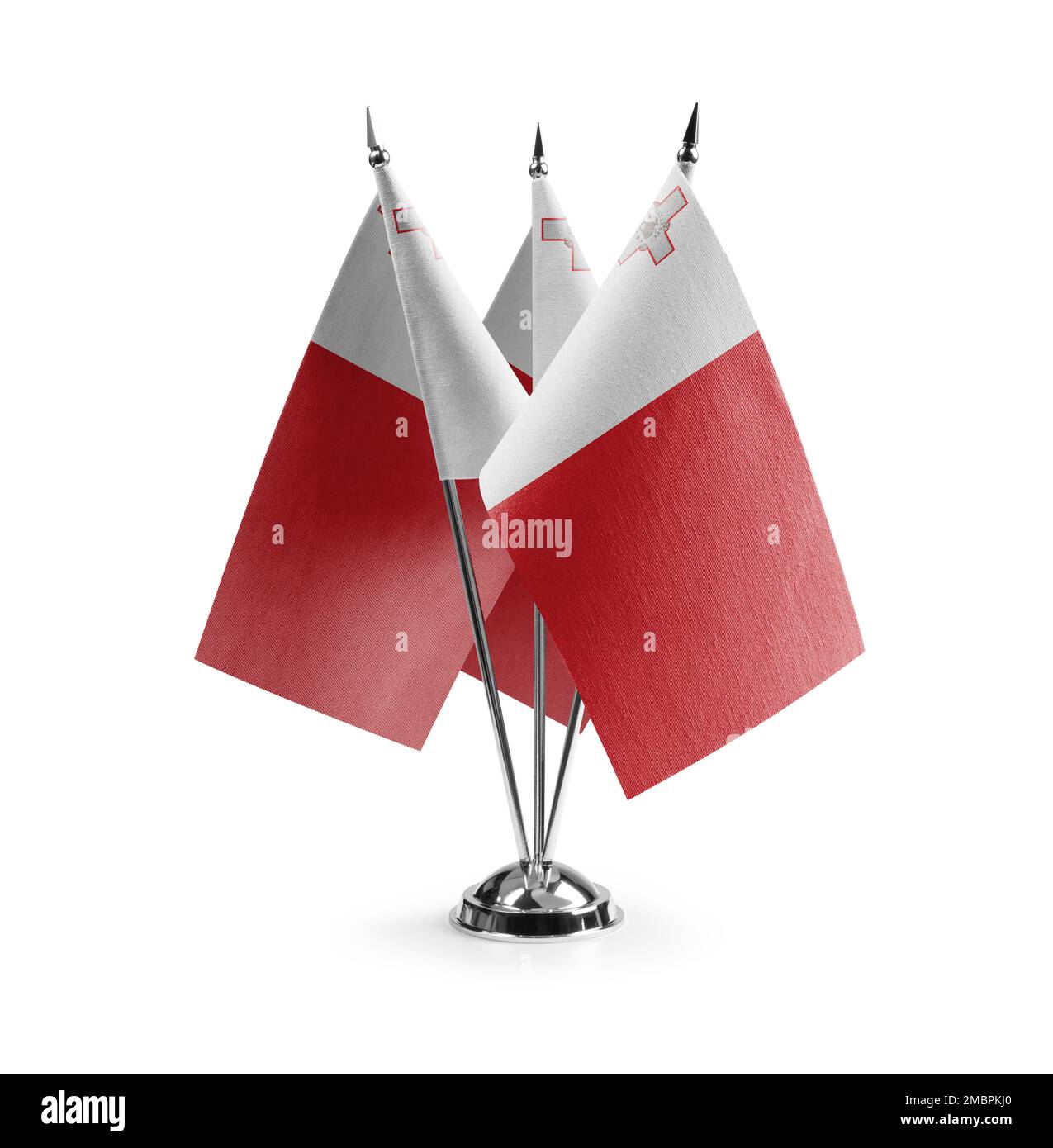 Small national flags of the Malta on a white background Stock Photo - Alamy