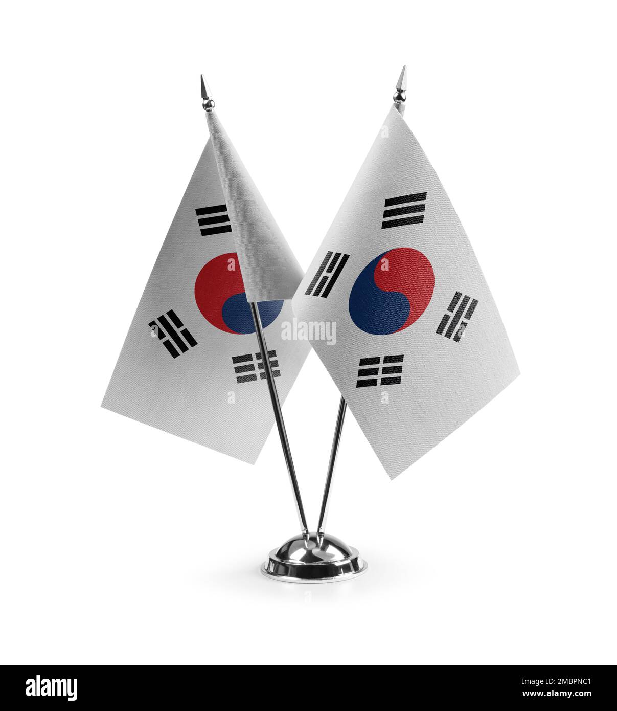 Small national flags of the South Korean on a white background Stock ...