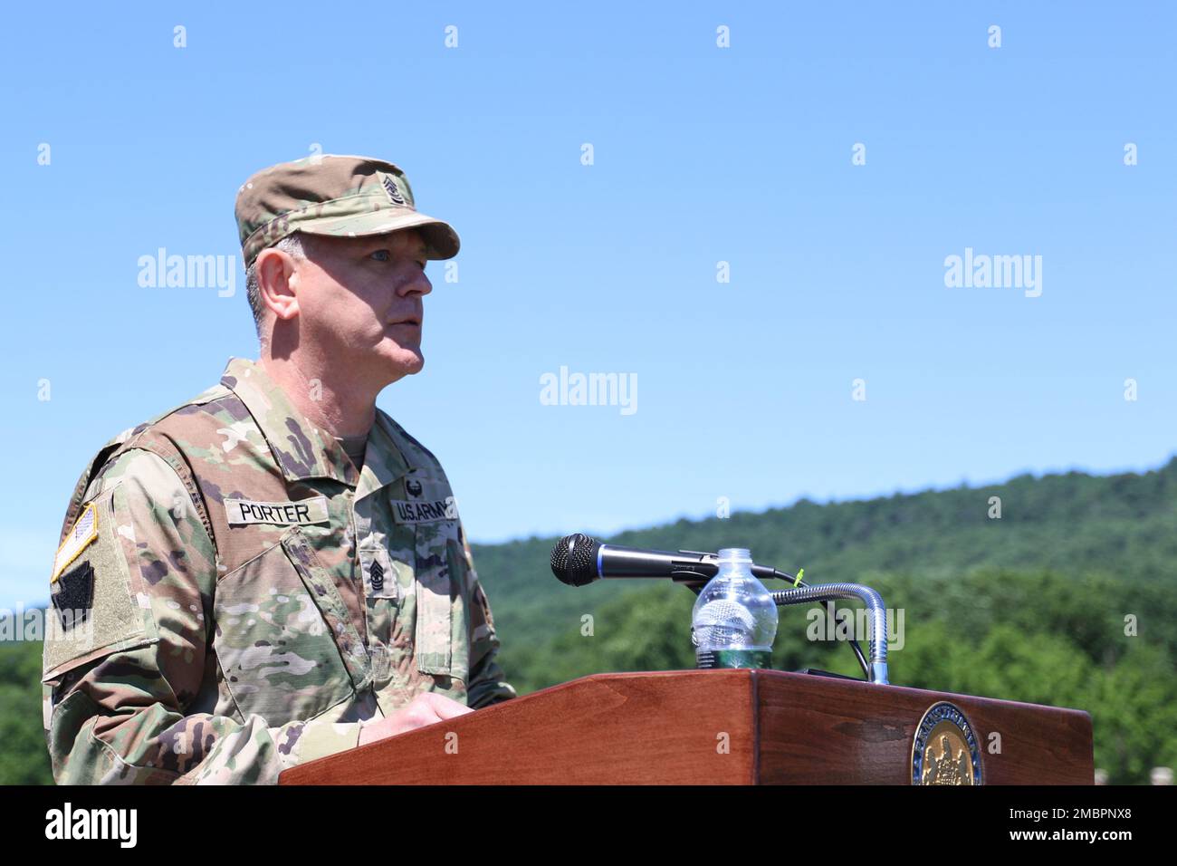 U.S. Army Command Sergeant Major Joshua W. Porter, outgoing CSM of the ...