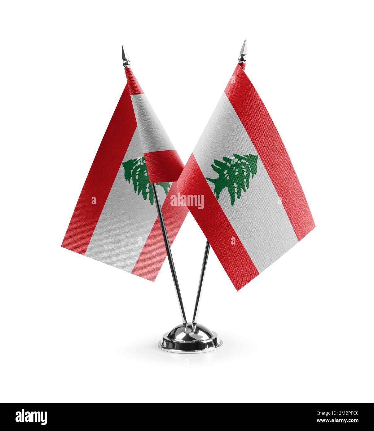 Small national flags of the Lebanon on a white background Stock Photo ...