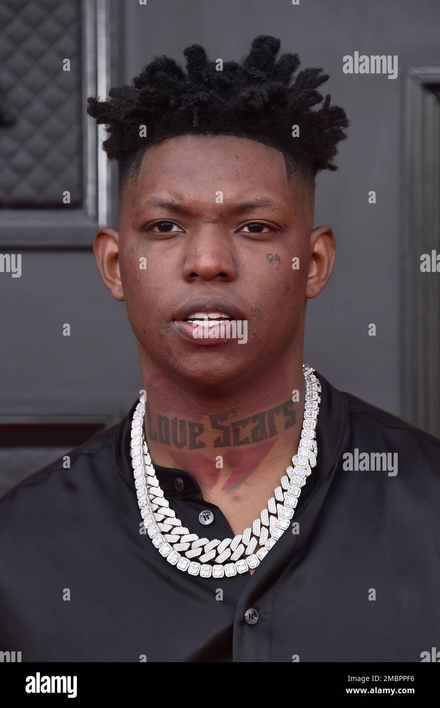 Yung Bleu arrives at the 64th Annual Grammy Awards at the MGM Grand ...