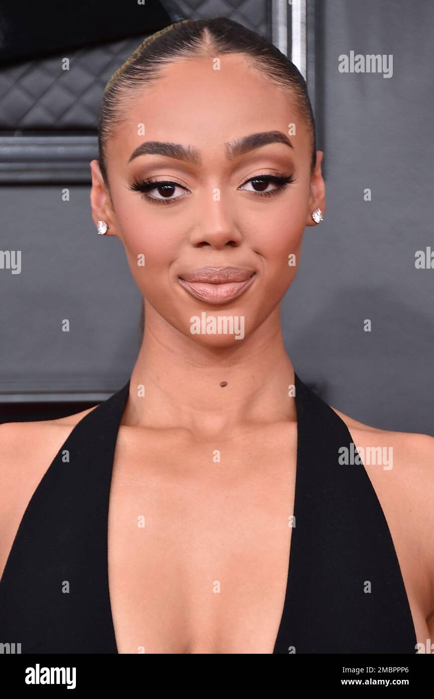 Bella Harris arrives at the 64th Annual Grammy Awards at the MGM Grand ...