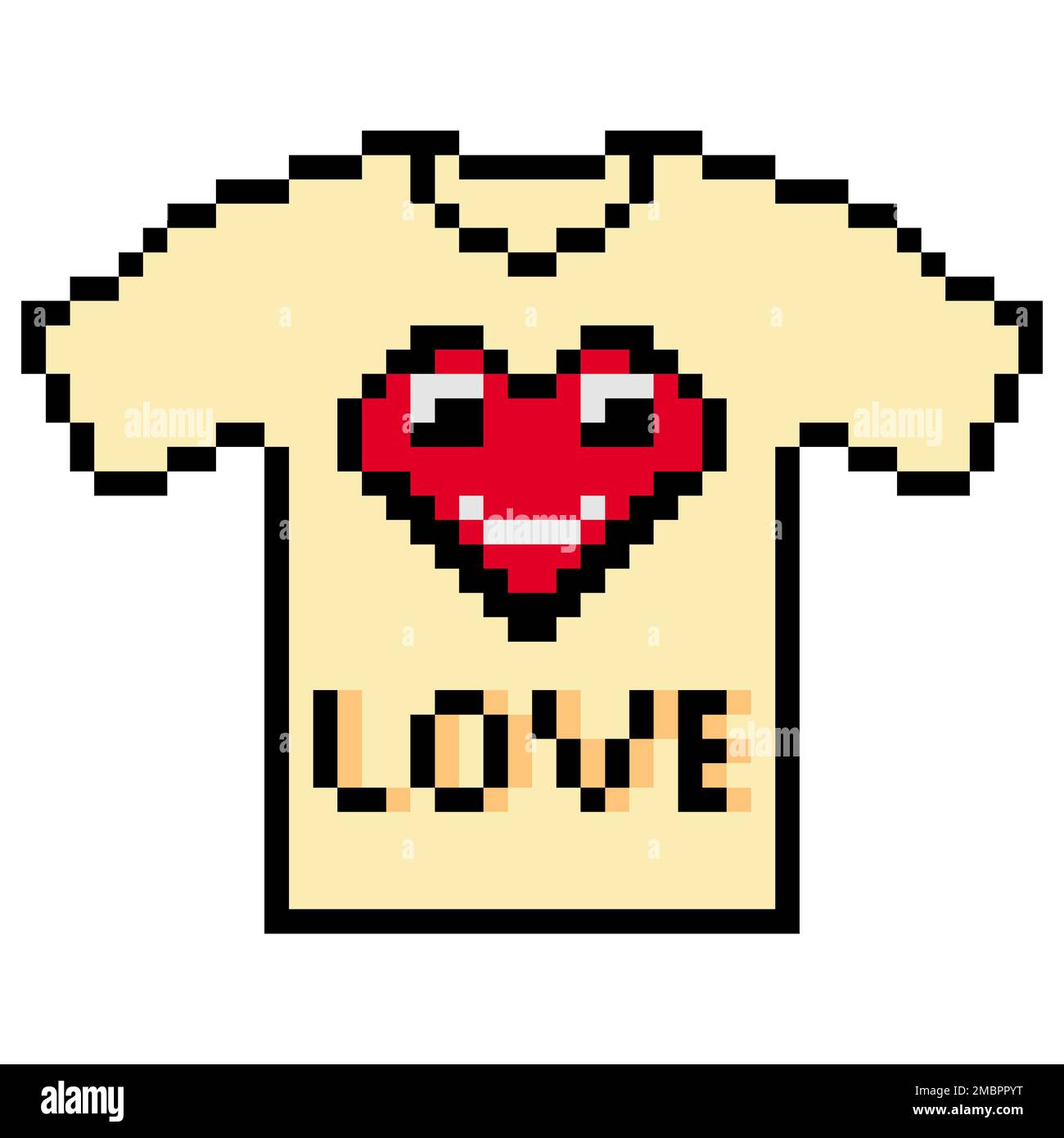 t shirt pixel art isolated on white background Stock Photo - Alamy