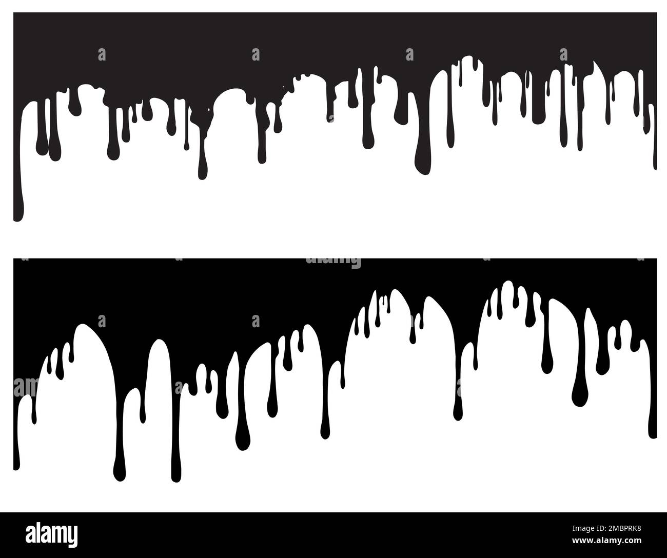 Pair of black paint drips. Vector illustration for your design Stock ...