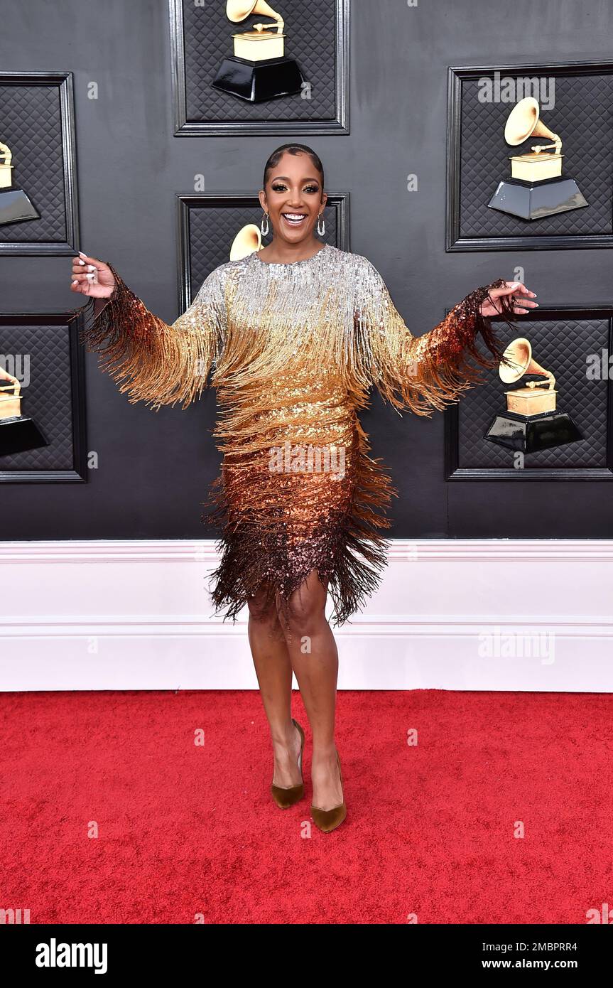 Mickey Guyton arrives at the 64th Annual Grammy Awards at the MGM Grand ...