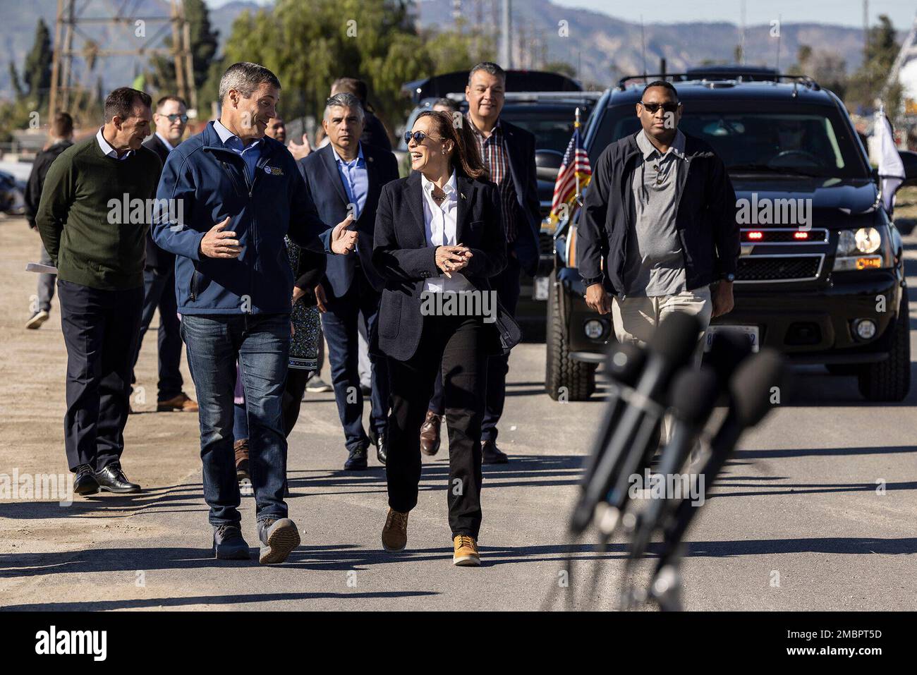 United States Vice President Kamala Harris walks with Secretary Wade ...