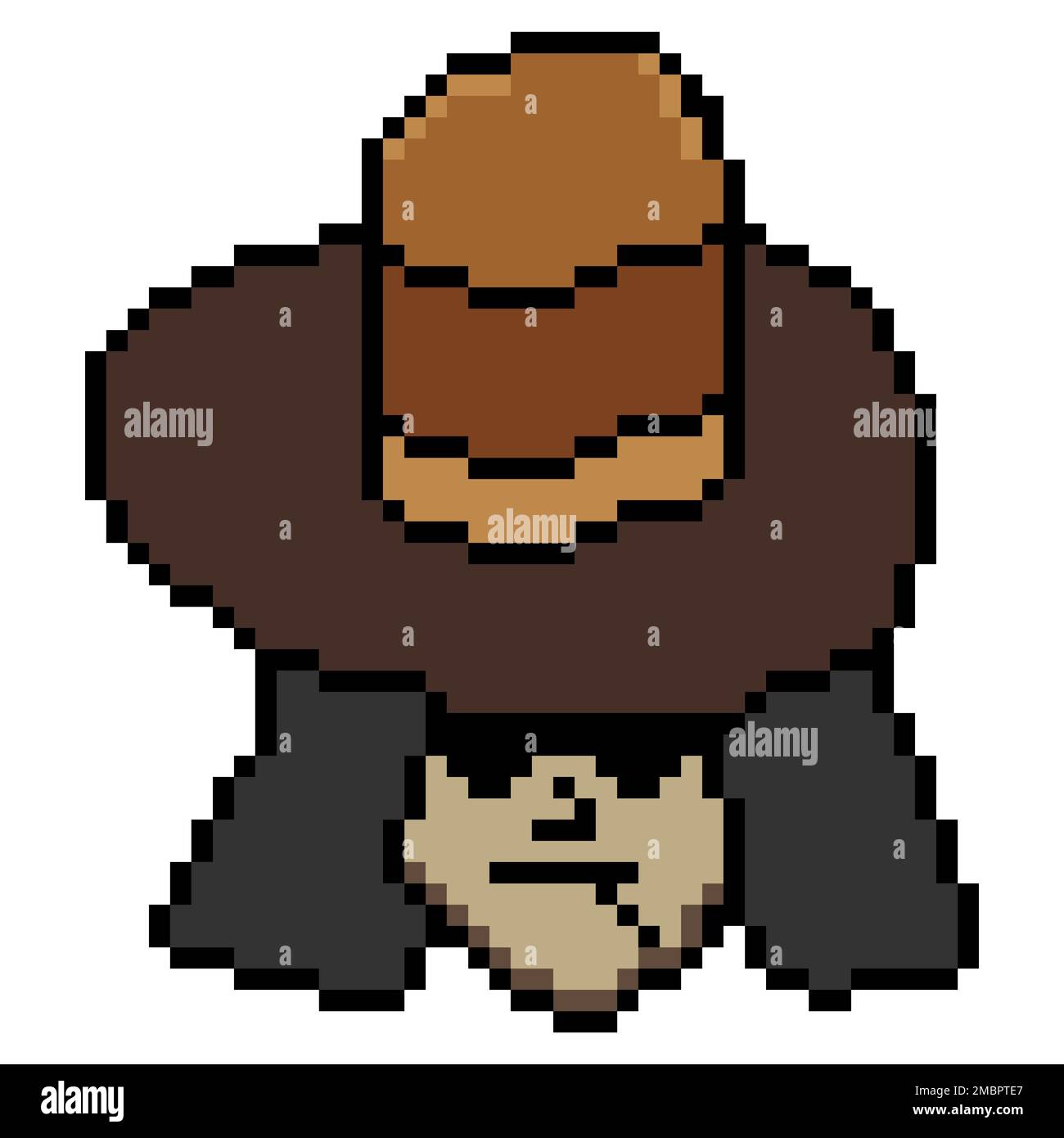 Pixel art a man with long hair wearing a cowboy hat Stock Photo - Alamy