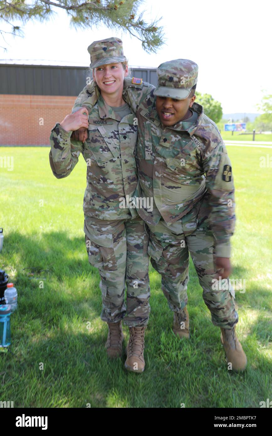 Spc. Hannah Hodges assigned to the 332nd Med Log Detachment carries a ...