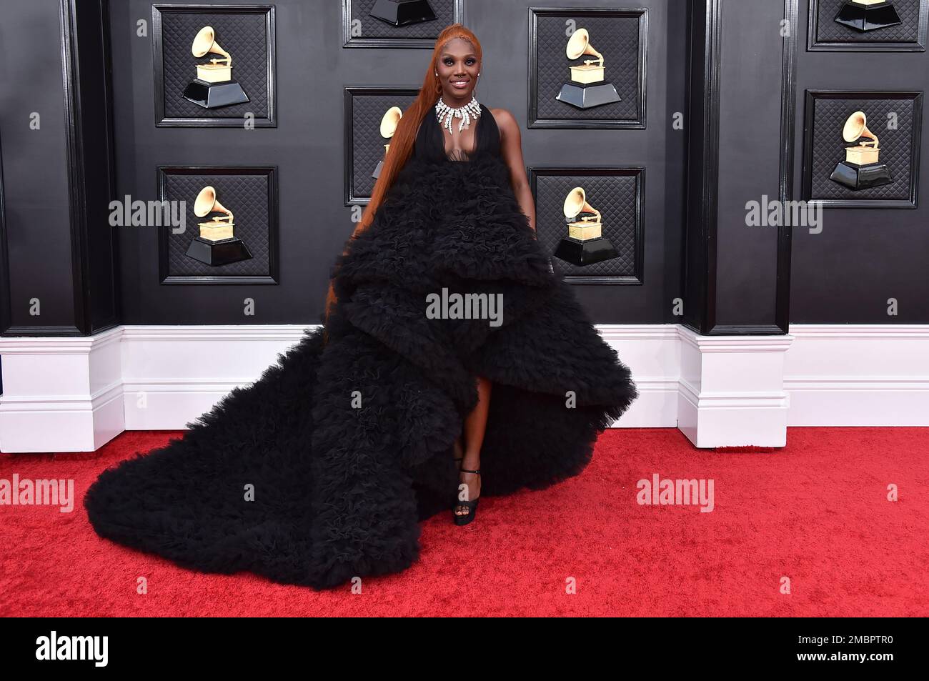 Doechii arrives at the 64th Annual Grammy Awards at the MGM Grand ...