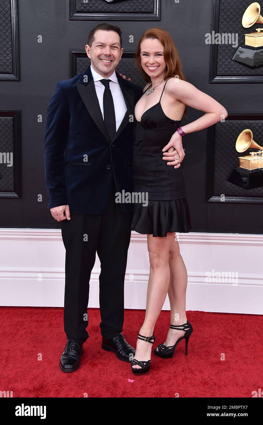 Doug Besterman, left, and Alida Michal arrive at the 64th Annual Grammy ...