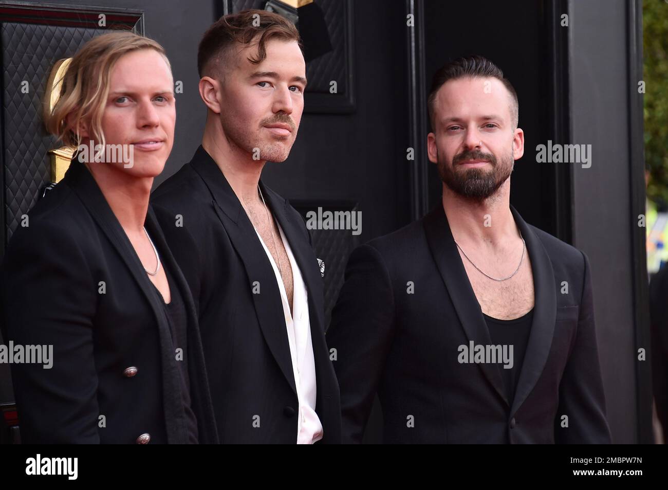 Rufus Du Sol arrive at the 64th Annual Grammy Awards at the MGM Grand ...