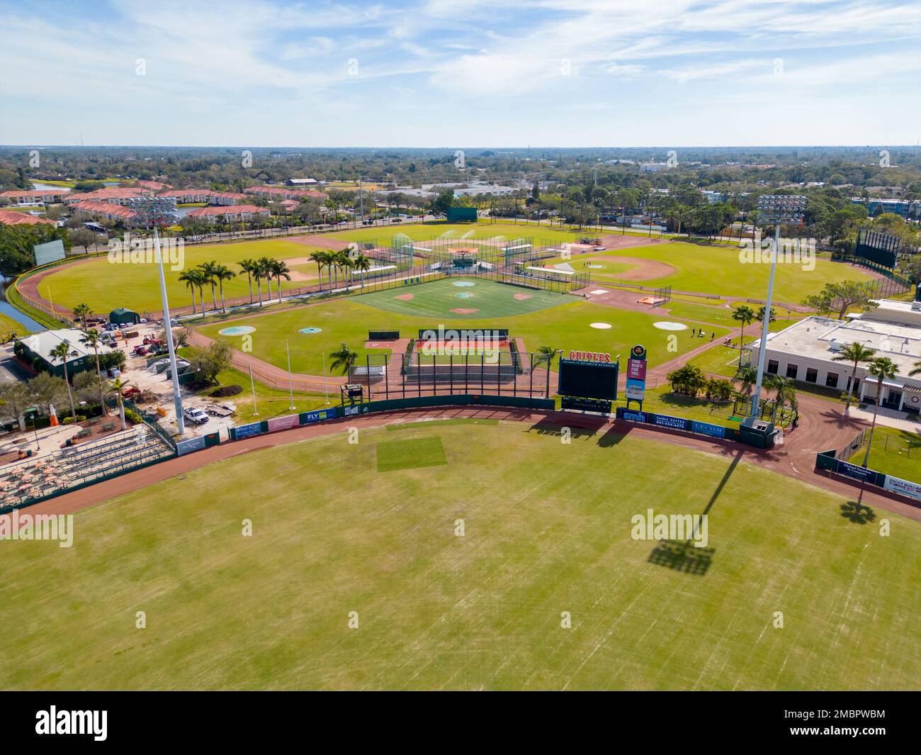 Sarasota, FL, USA - January 18, 2023: Aerial photo Ed Smith Stadium ...