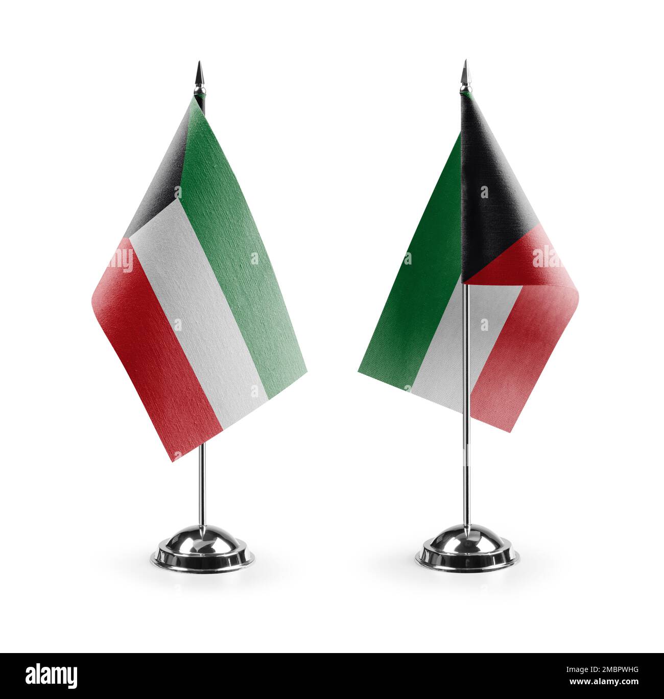 Small national flags of the Kuwait on a white background Stock Photo ...