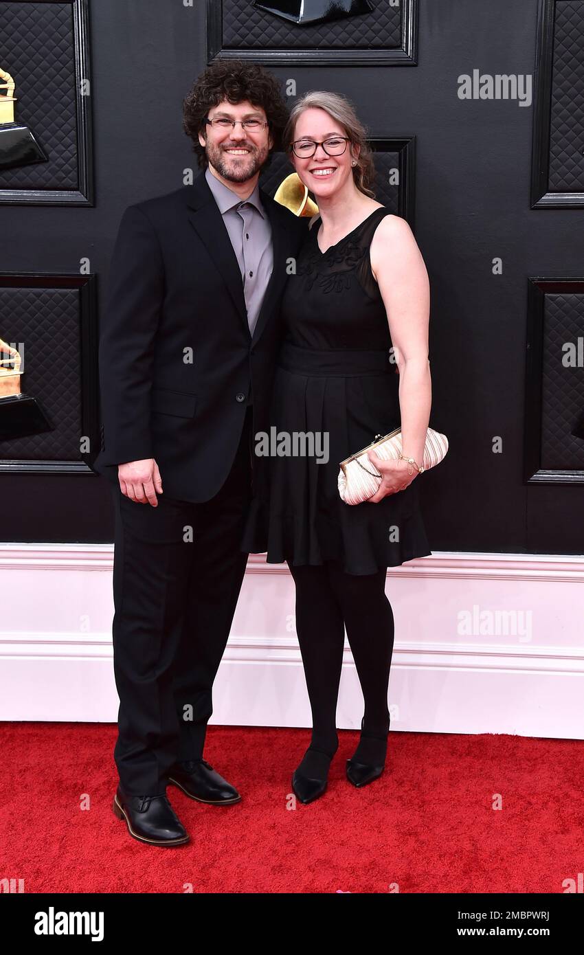 Brandon Bell, left, arrives at the 64th Annual Grammy Awards at the MGM ...