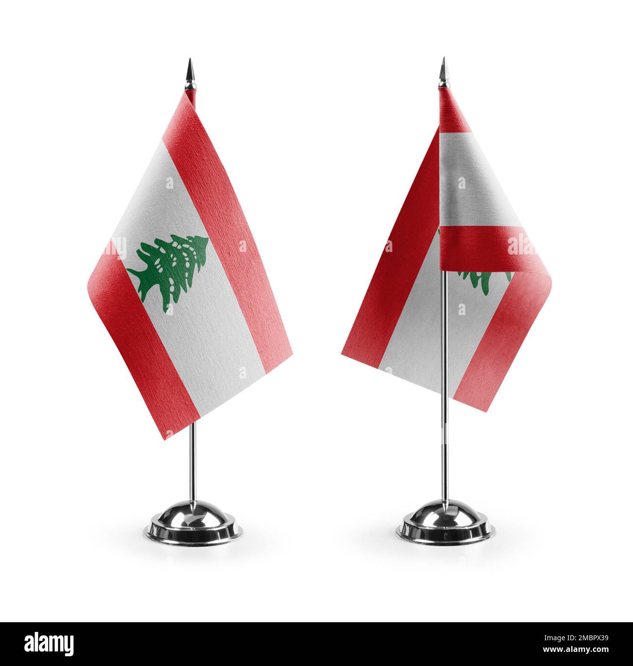 Small national flags of the Lebanon on a white background Stock Photo ...