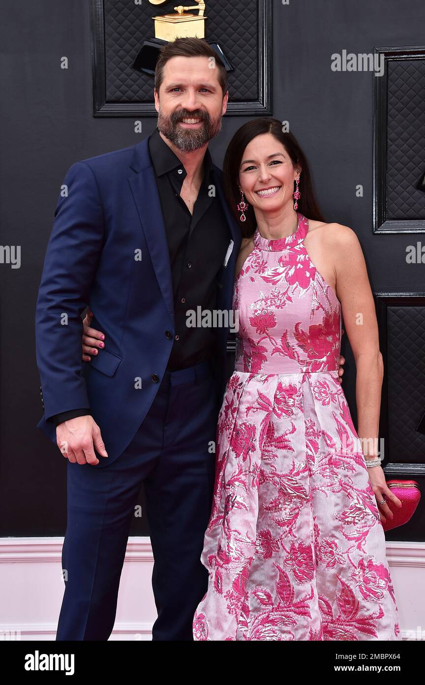Walker Hayes, left, and Laney Hayes arrive at the 64th Annual Grammy ...
