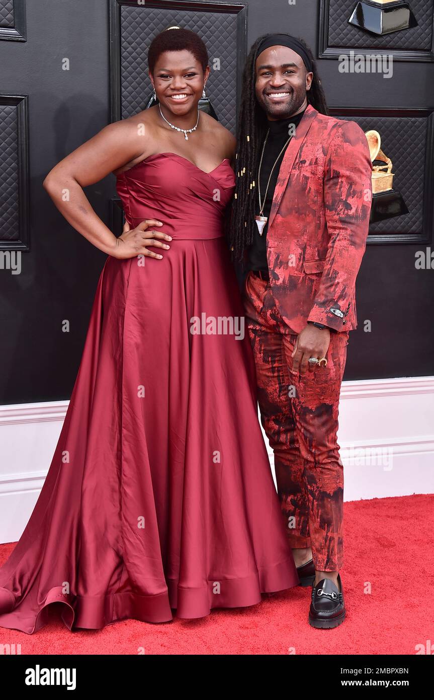 Tehillah Alphonso, left, and Alexander Lloyd Blake arrive at the 64th ...
