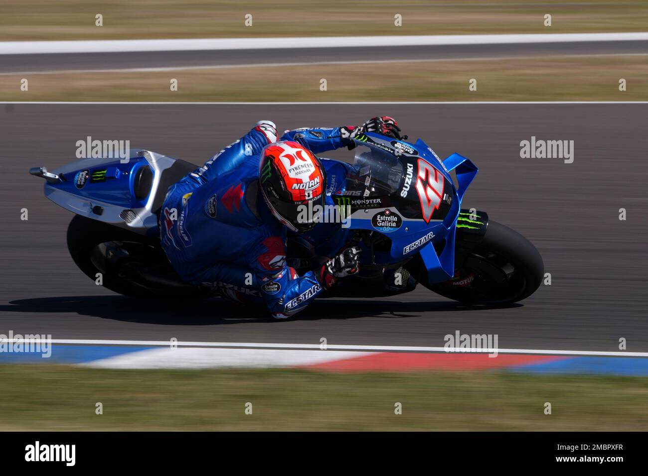 Spanish rider Alex Rins of Team SUZUKI ECSTAR drives his motorcycle ...