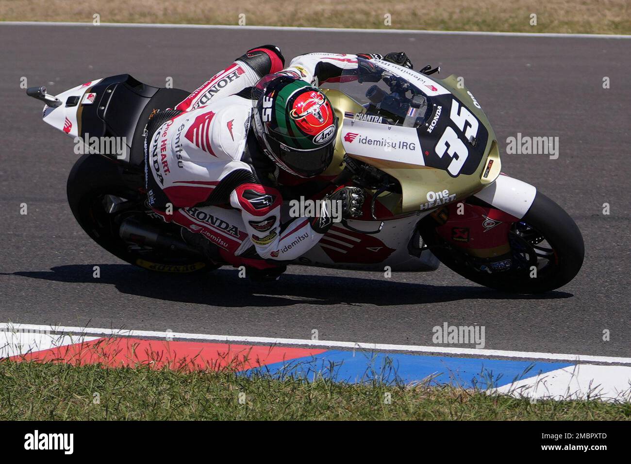 Thailand's rider Somkiat Chantra of IDEMITSU Honda team Asia drives his ...