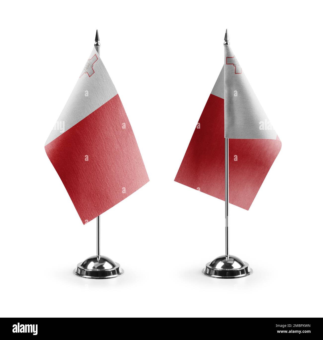 Small national flags of the Malta on a white background Stock Photo - Alamy