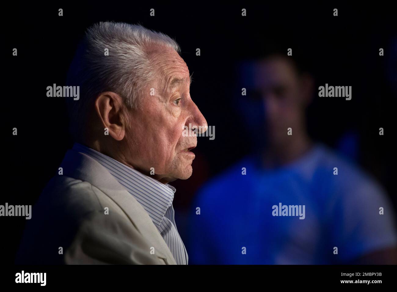 Russian choreographer Yuri Grigorovich speaks to journalists prior to a ...