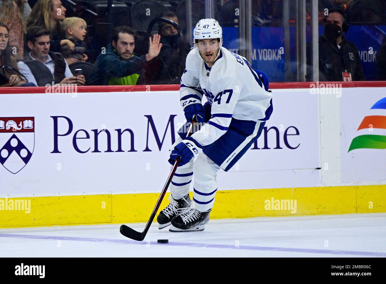 Toronto Maple Leafs' Pierre Engvall in action during an NHL hockey game ...