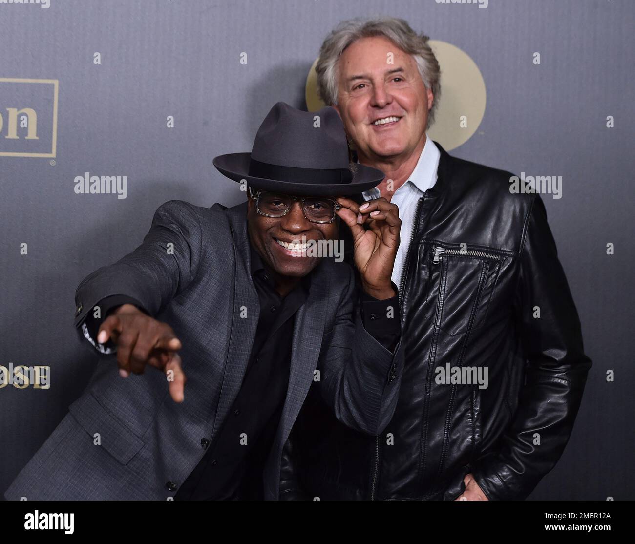 Jerry Wonda, left, and John Loeffler arrive at the Recording Academy ...