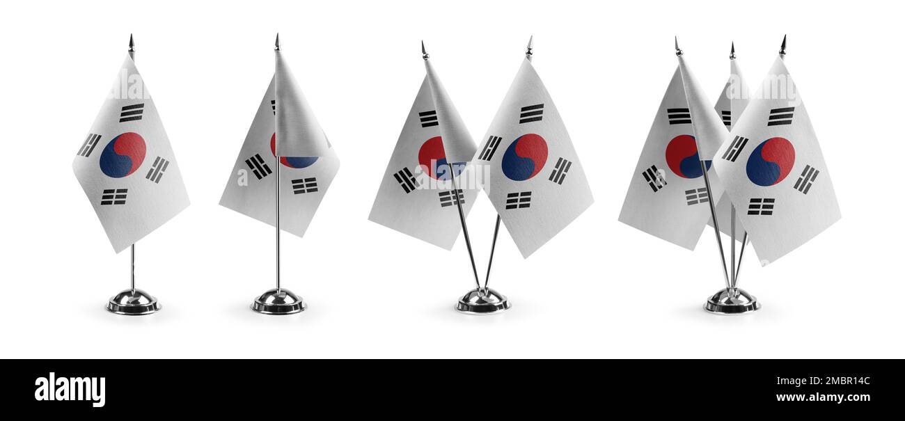 Small national flags of the South Korean on a white background Stock ...