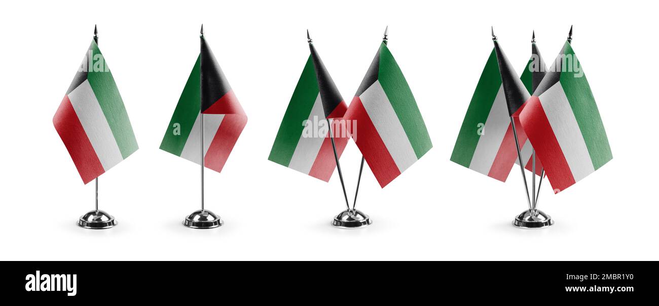 Small national flags of the Kuwait on a white background Stock Photo ...