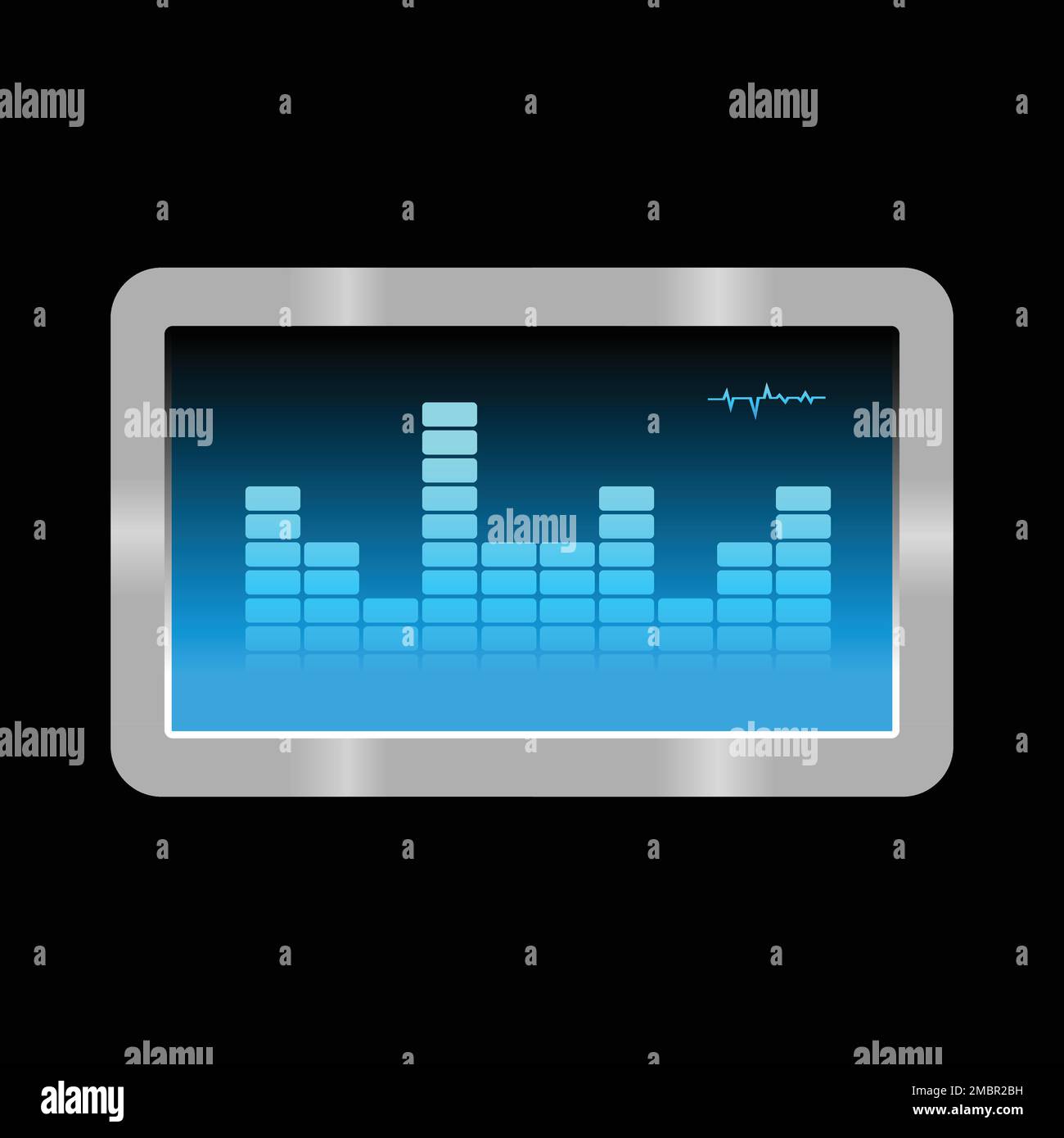 Flat illustration of monitor music equalizer vector icon isolated on ...
