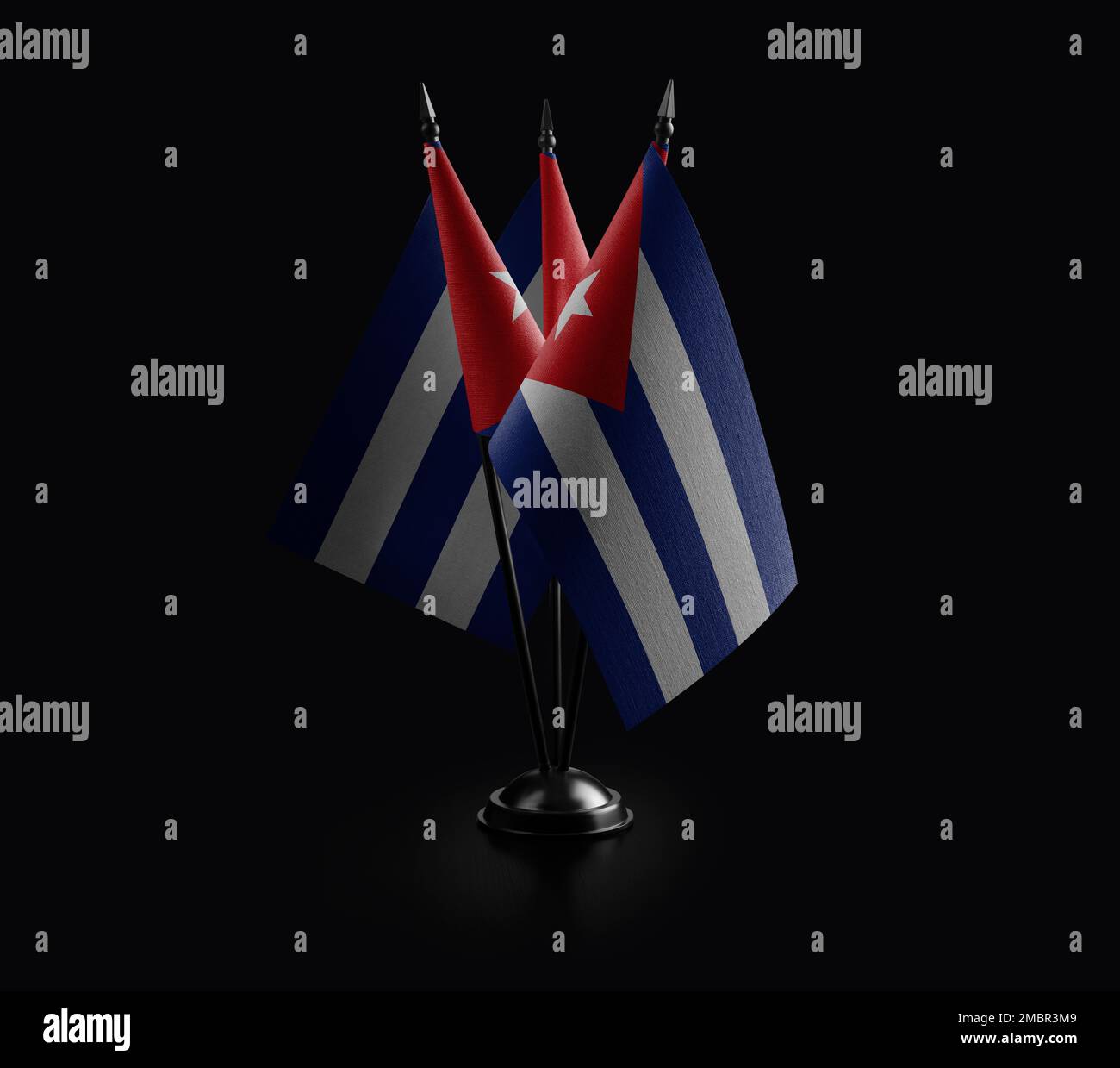 Small national flags of the Cuba on a black background Stock Photo - Alamy