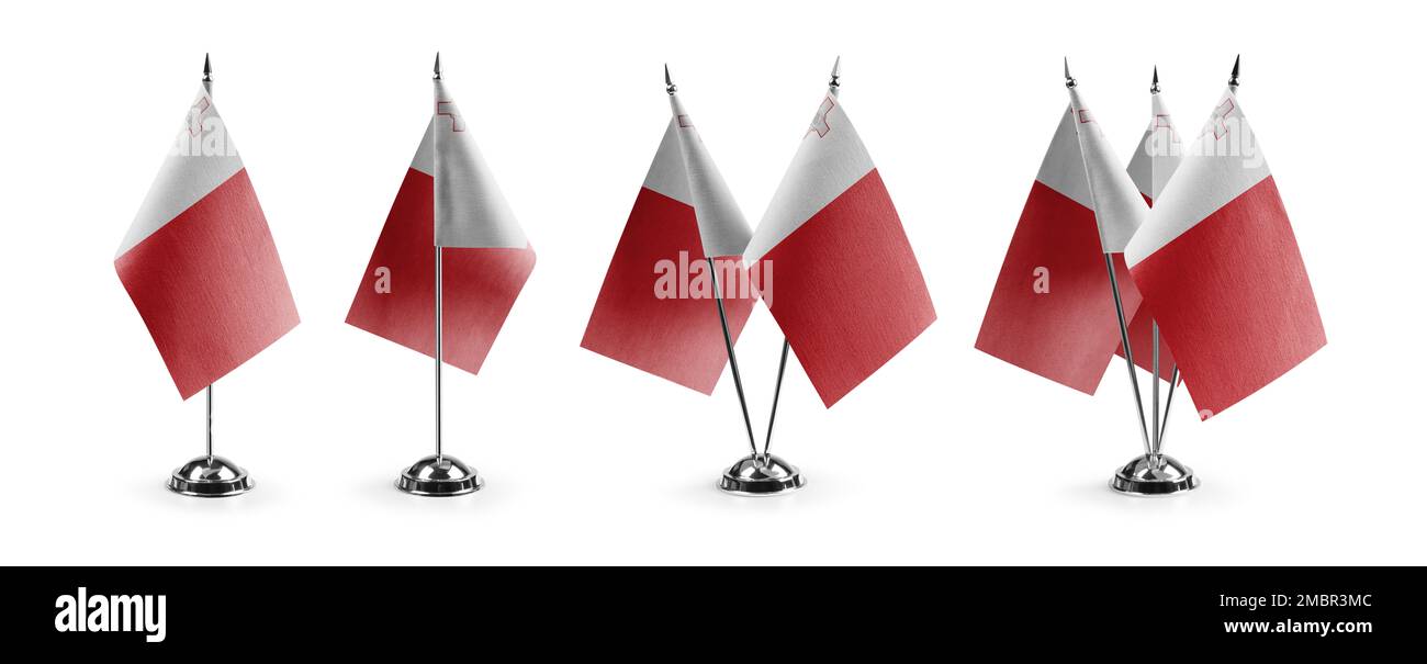 Small national flags of the Malta on a white background Stock Photo - Alamy