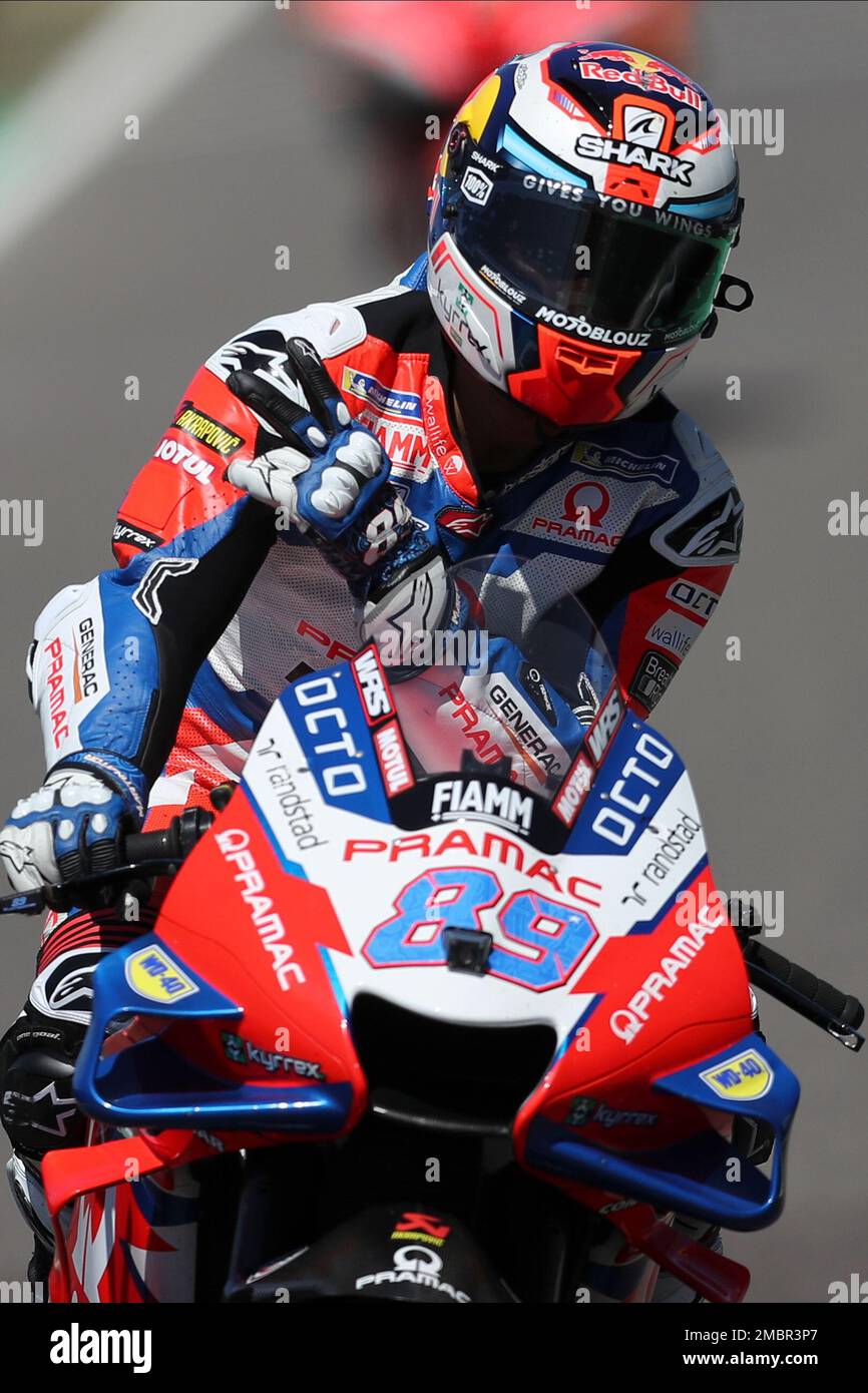 Spanish rider Jorge Martin of Pramac Racing rides his motorcycle during ...