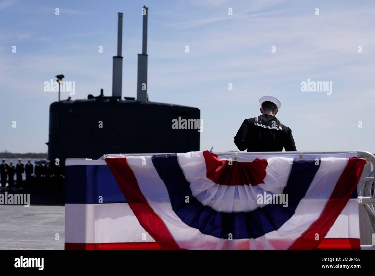 A member of the crew's first watch board the USS Delaware, Virginia ...