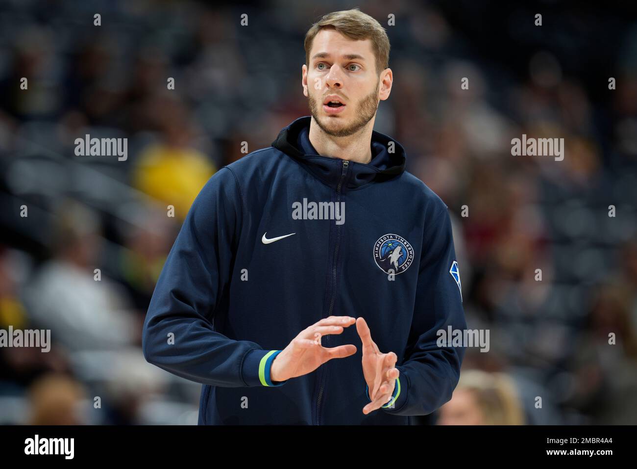 Minnesota Timberwolves forward Jake Layman (10) in the first half of an ...