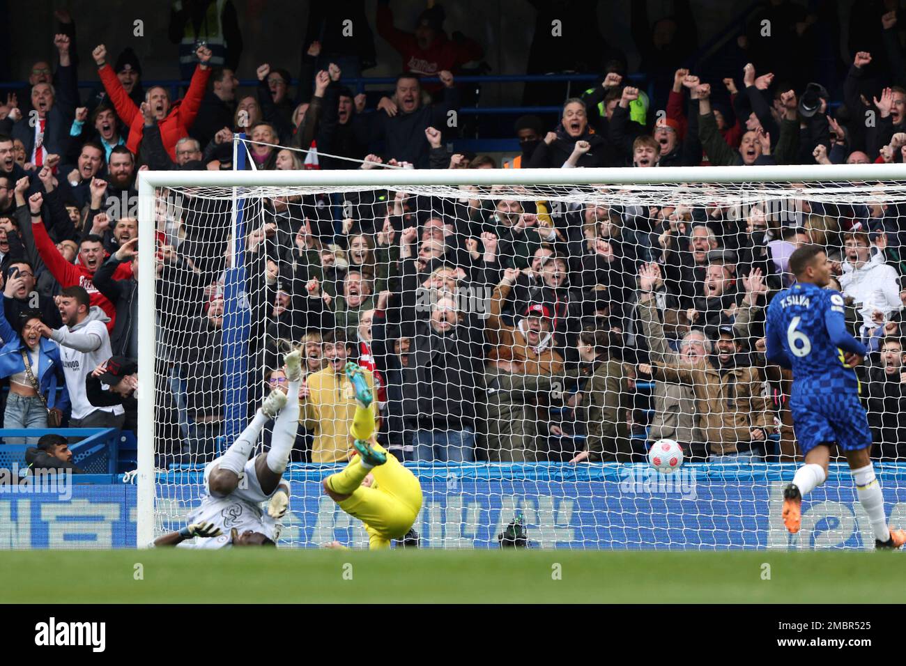 Brentford's Christian Eriksen scores his side's second goal during the ...