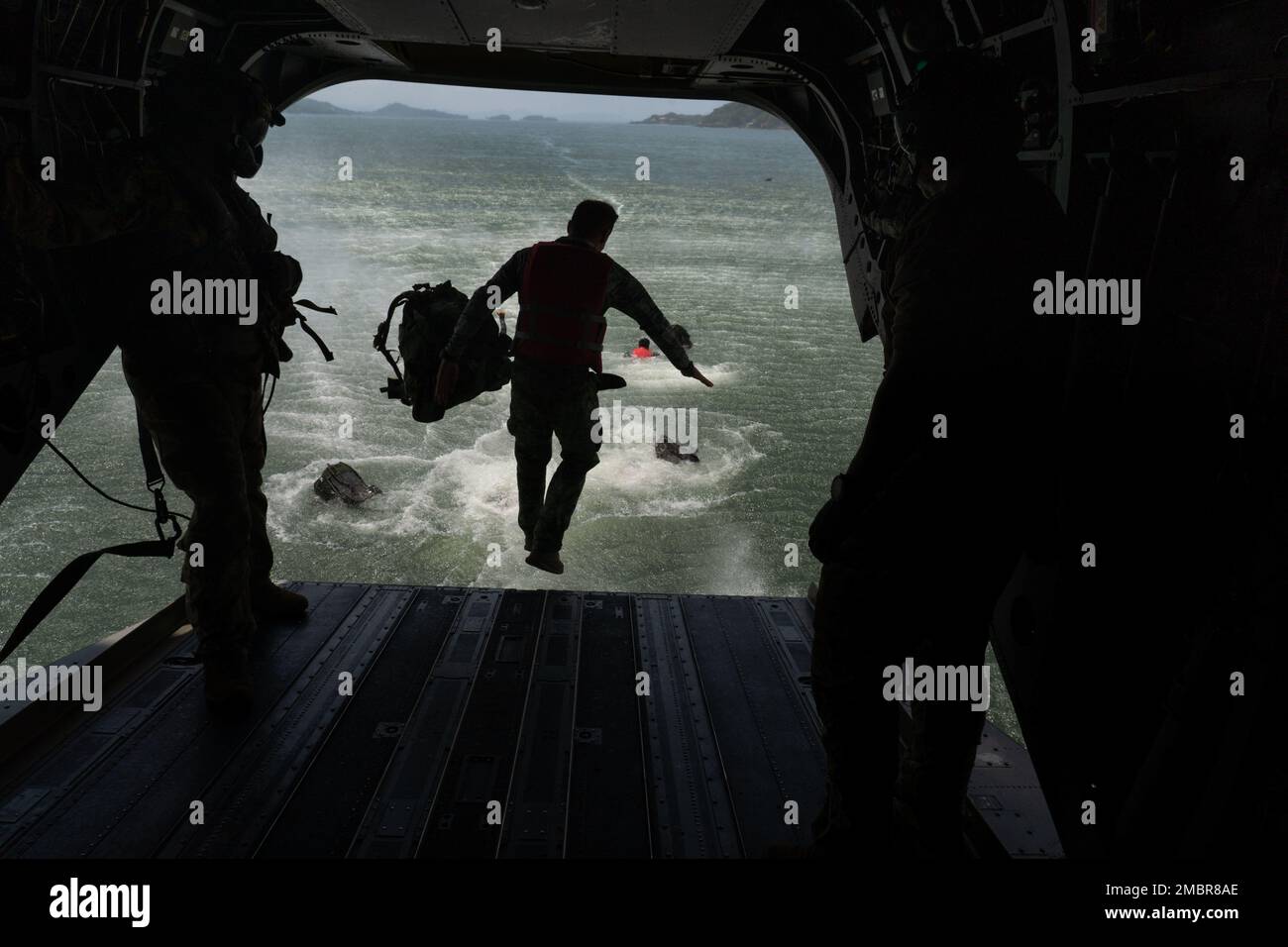 NAVAL BASE AMAPALA, Honduras - Partner Forces jump from a Chinook into ...
