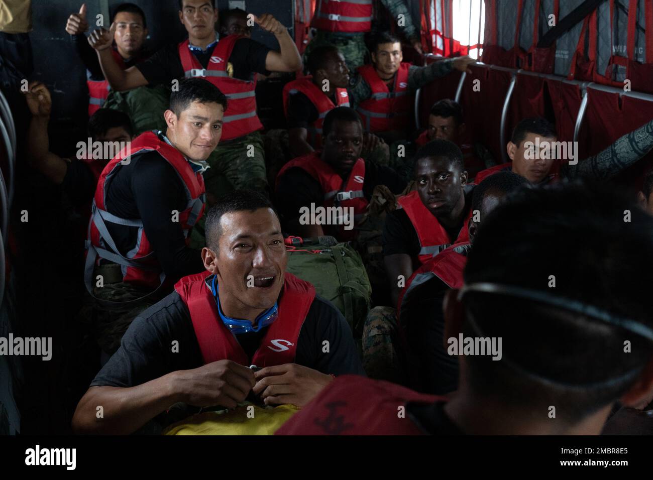 NAVAL BASE AMAPALA, Honduras - Partner Forces wait inside Chinook to be ...