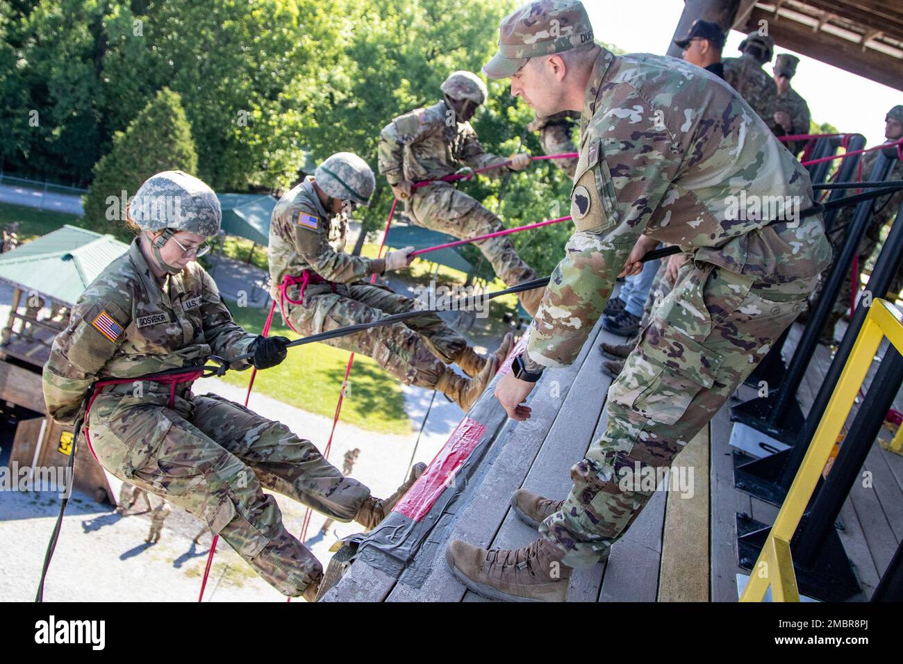 Staff Sgt. Sean Dufresne, left, an instructor with Company B, 399th ...