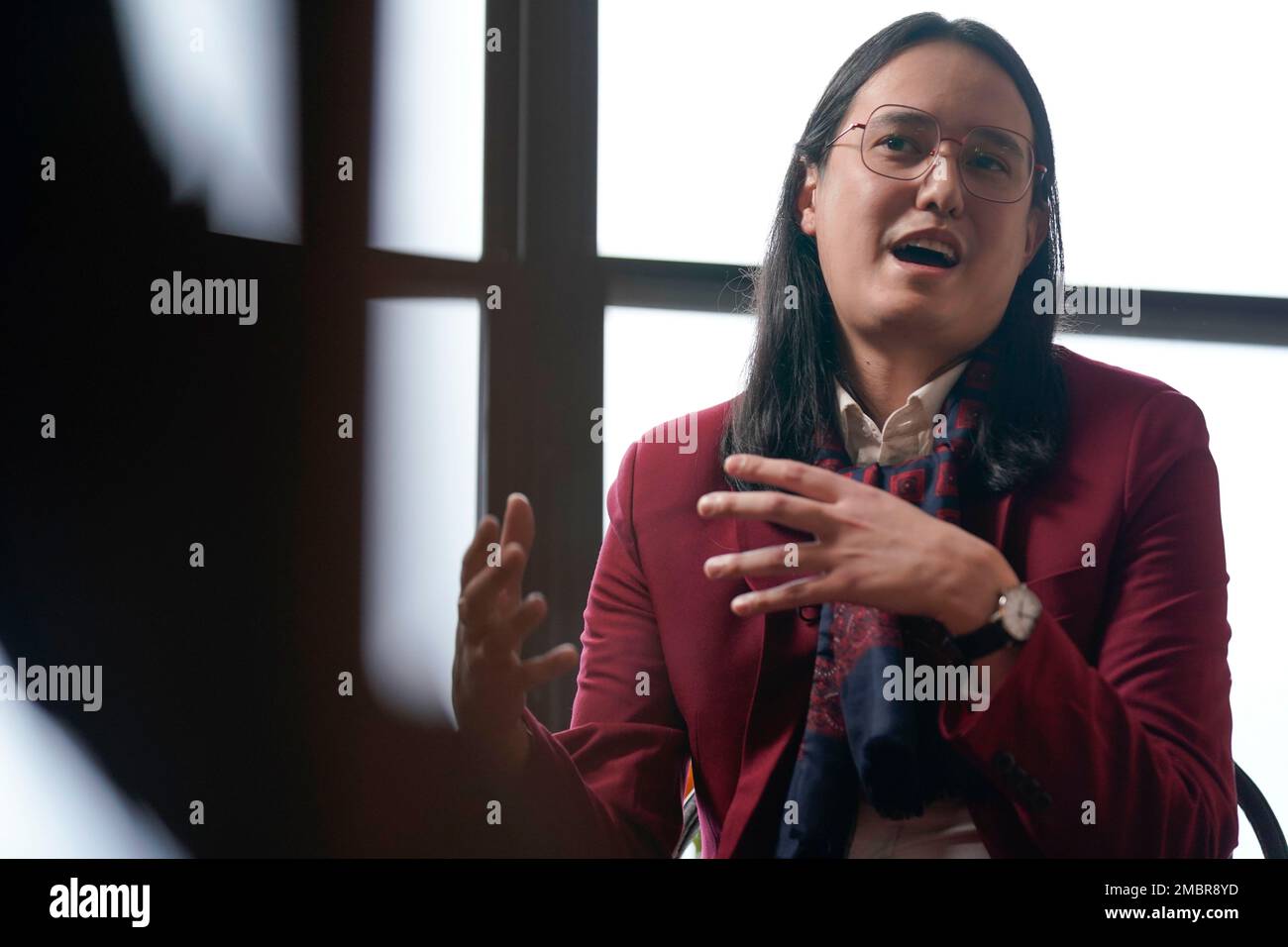 Hoan Ton-That, CEO of Clearview AI, talks to reporters in New York ...