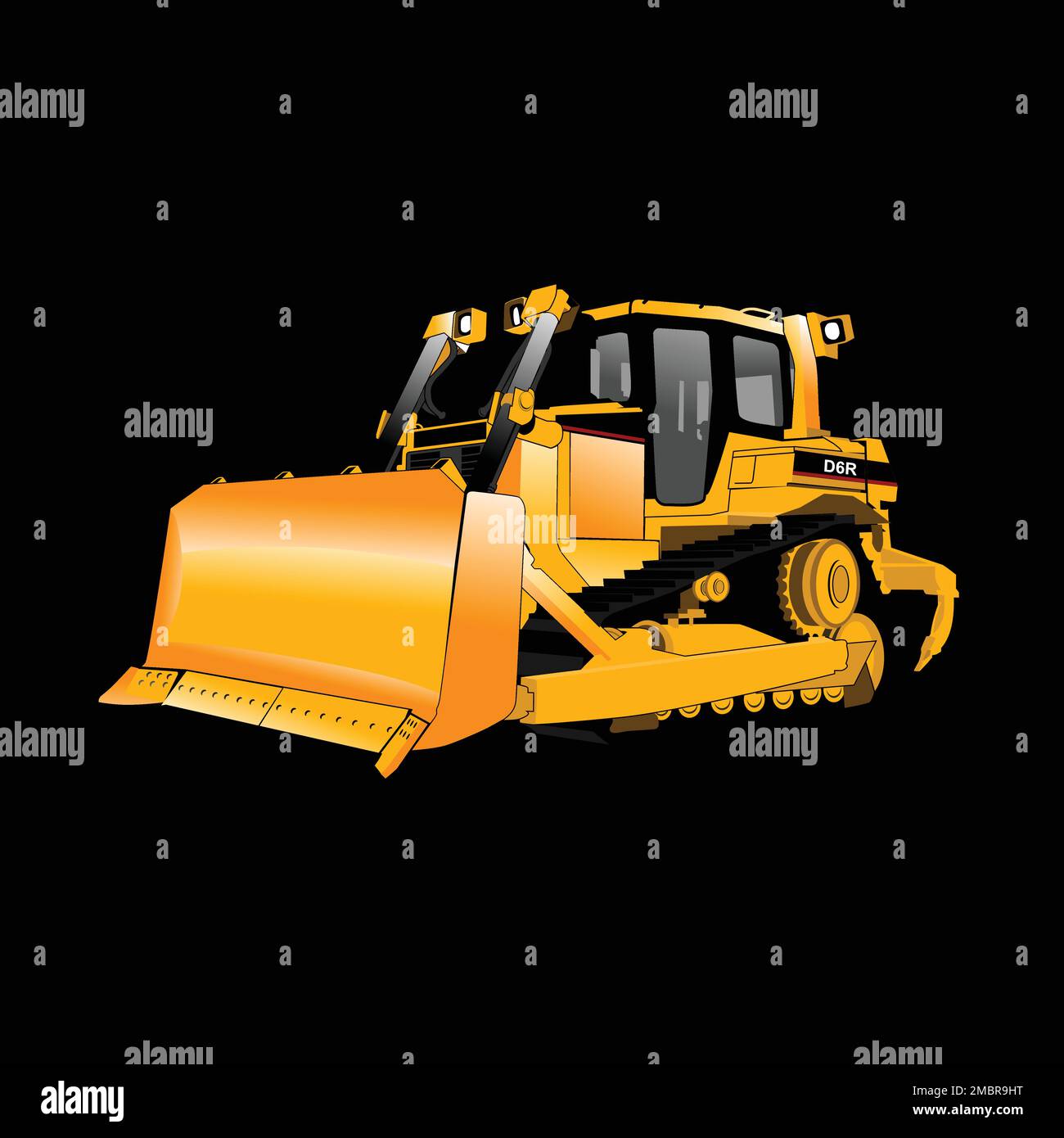 Detailed illustration of heavy mining machine and construction ...