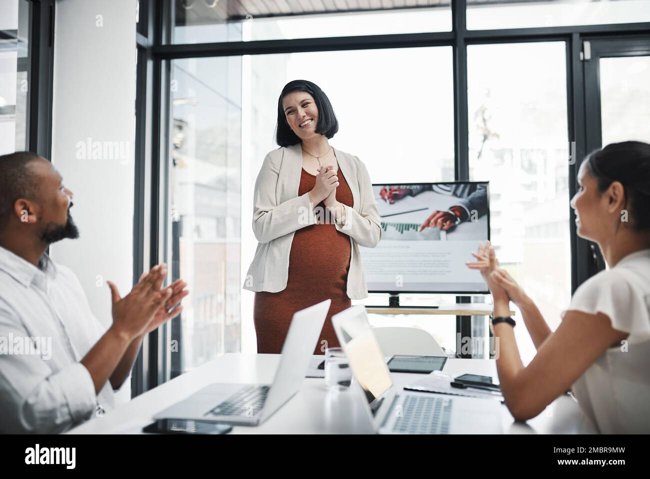 Best wishes for you and your baby. a group of businesspeople clapping ...